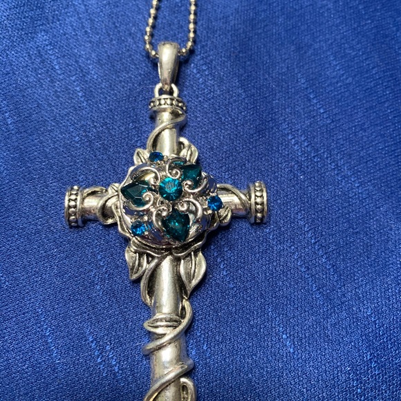 Jewelry | Silver Ornate Large Cross Necklace Snap Jewelry | Poshmark